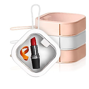 4Pcs Hair Tie Organizer,Portable Hair Tie Holder Organizer Containers Stackable Hair Ties Qtip Holder Travel Cotton Swab Dispenser Hair Accessories Organizer Box (Pink And White)