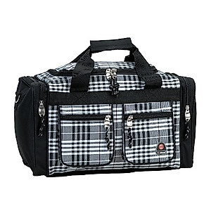 Rockland Duffel Bag, Black Plaid, 19-Inch