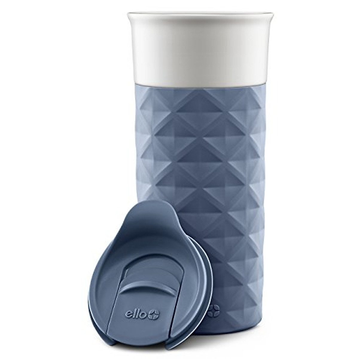 Ello Ogden BPA-Free Ceramic Travel Mug with Lid, Evening Blue, 16 oz