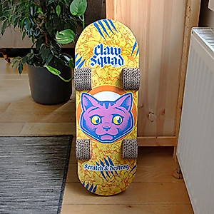 Suck UK Cat Scratch Pad Skateboard Cat Scratchers for Indoor Cats Cat Toy Scratching Board for Cats & Kittens Funny Cat Gifts & Gifts for Cats Interactive Cat Toy & Cardboard Cat Scratcher