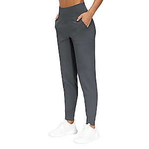 THE GYM PEOPLE Womens Joggers Pants with Pockets Athletic Leggings Tapered Lounge Pants for Workout, Yoga, Running (Medium, Dark Grey)