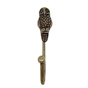 Knobs By Blossom Vintage Antique Brass Iron Wall Hooks Tie Backs Bronze Handmade Metal Animal Hook (18. Owl), TFVSAH