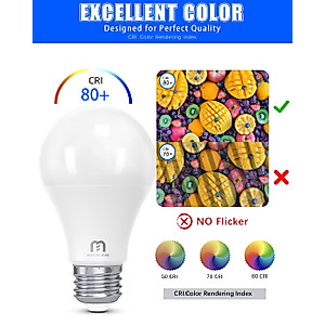 MASTERY MART Led Light Bulbs 10 Watt [60 Watt Equivalent], A19 - E26 Dimmable, 800 Lumens, Medium Screw Base, Energy Star, UL Listed (5000K Daylight White, 10 Count (Pack of 1))