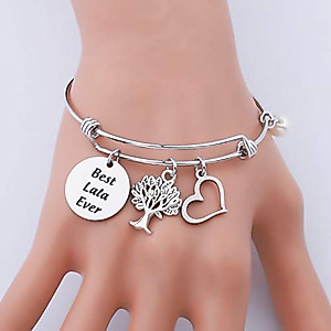 MAOFAED Grandmother Gift Best Lala Ever Lala Mother’s Day Gift For Lala Family Jewelry Birthday Gift For Grandma (best lala ever)