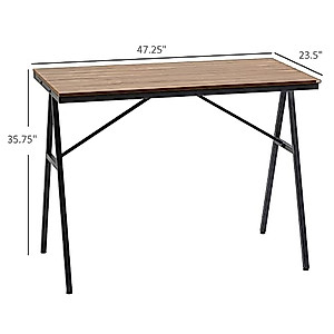 HOMCOM Industrial Bar Table with Steel Frame, Counter Height Table Pub Table for Kitchen Dining Room Cafe, Brown/Black