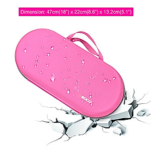 RLSOCO Hard Case for Dyson Airwrap Complete Long/Complete Styler HS08 HS05 HS01 - Fits 4pcs Long Barrels or Short Barrels - Pink (Case Only,Hair Styler is not Included)