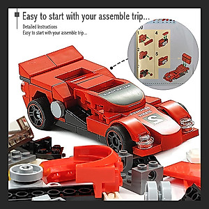 Uvini Building Block Pull Back Car for Kids, Vehicles Bricks, Racing Car Building Sets, Building Blocks Car Sets, Best Gift for Kids 6+ on Build and Play Game Party Favors, 558 Pieces