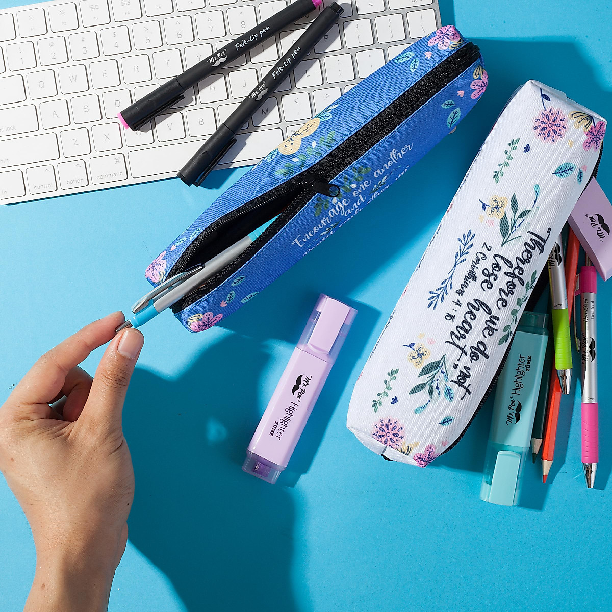 Mr. Pen- Pencil Pouch for Bible Study, 2 Pack, Small Pencil Case, Pen and Highlighter Case, Pencil Bag, Pencil Cases for Gifts, Bible Study Supplies, Pen Case, Bible Journaling Supplies