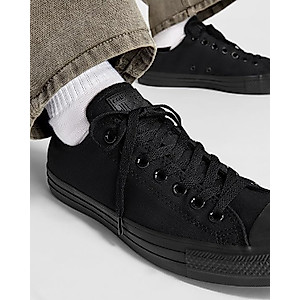 Converse Unisex Chuck Taylor Classic Colors Sneaker ,Black Monochrome, Men's 9 / Women's 11 Medium