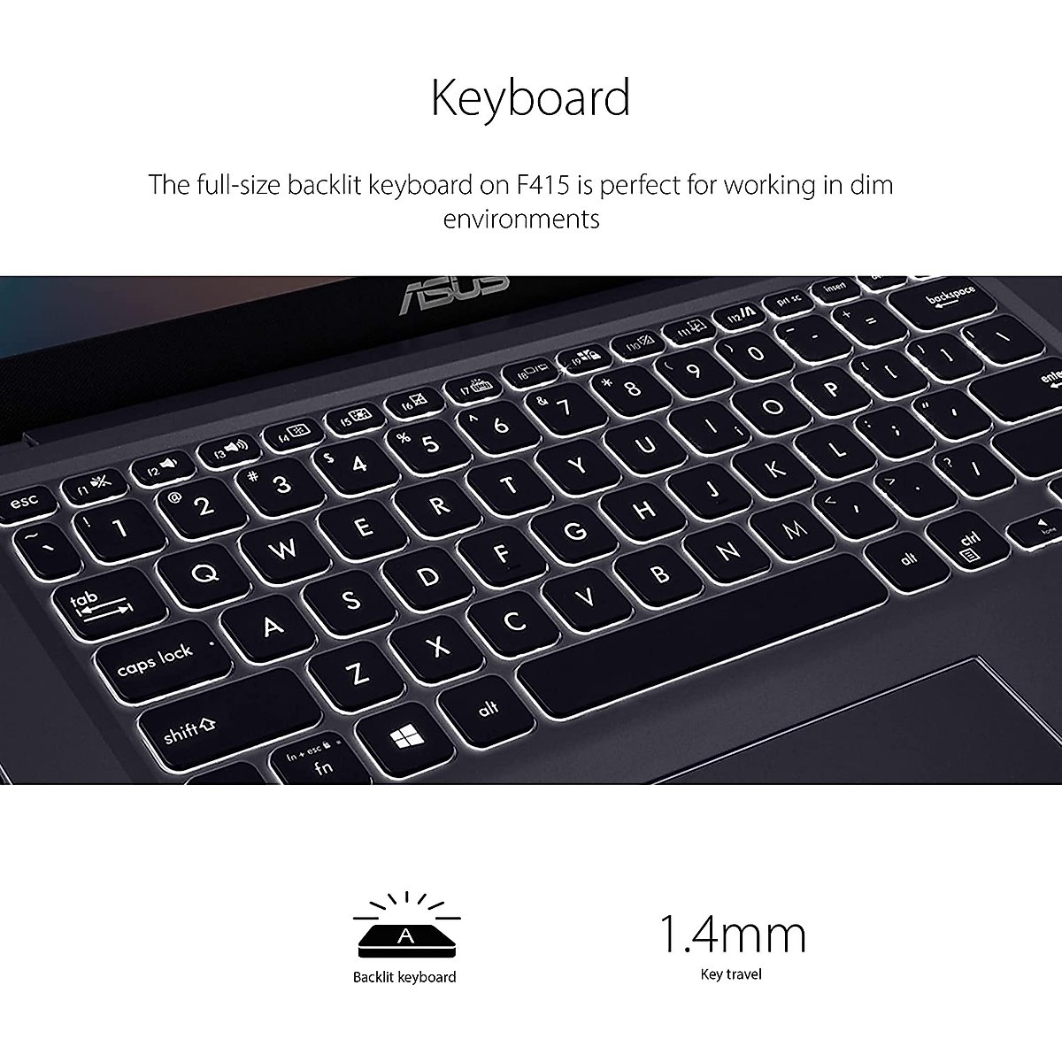 ASUS 2023 F415JA 14'' FHD IPS VivoBook Laptop PC Intel 2-Core i3-1115G4 8GB DDR4 128GB NVMe SSD Intel UHD Graphics USB-C Backlit Keyboard WiFi AC HDMI Fingerprint Windows 11 Pro w/RE 32GB USB