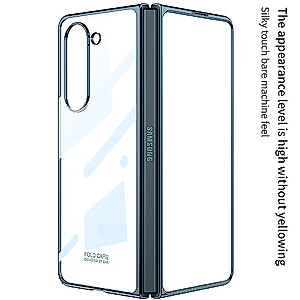 SHIEID Samsung Galaxy Z Fold5 Case, Galaxy Fold 5 Case Slim Hard Case, [Phantom + Electroplated Shell] Lens Protection Cover for Samsung Galaxy Z Fold 5, Transparent