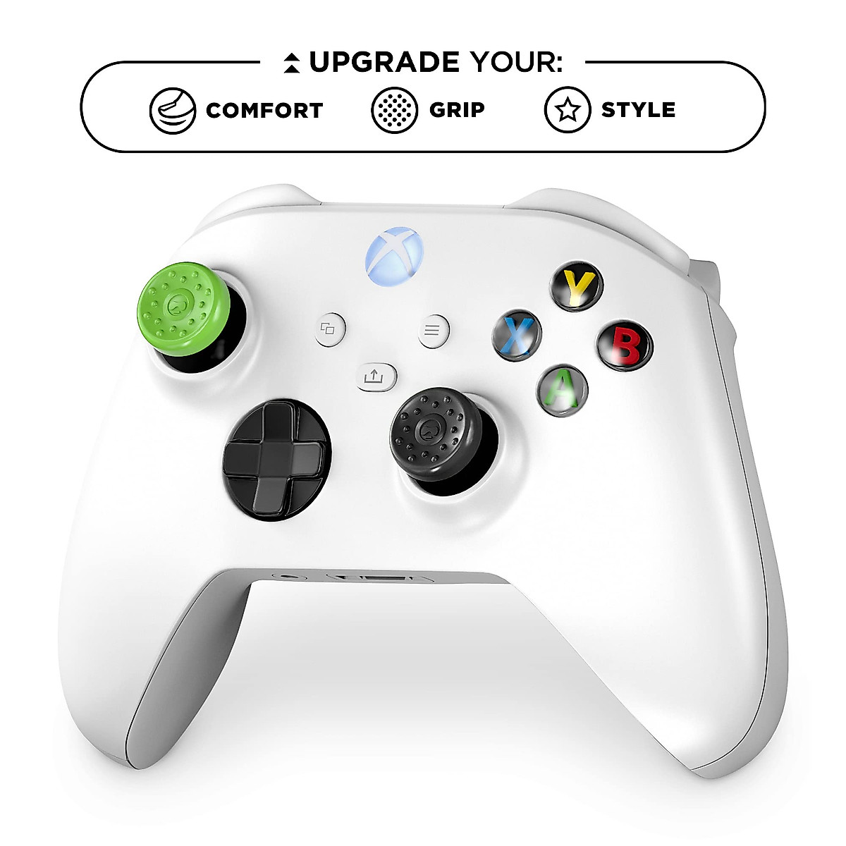 KontrolFreek No-Slip Thumb Grips for Xbox Series X (XBX) and Xbox One (XB1) Controller | 4-Pack | Green and Black