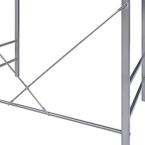 OSP Home Furnishings Zephyr Computer Desk with Keyboard Shelf and Tempered Glass Top, Black Glass and Silver Frame