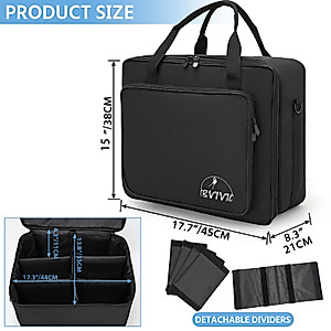 IBVIVIC 6 Par 5/16'' Padded Spotlight Bag Stage Lighting Storage Bag for 6 Par Lights Bag with Dividers, Handle, Straps