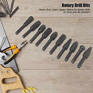 Applicable Rotary Burr, Lapper Sleeve Inch Shank Mold Cavities Burr File Carbon Steel Made for Woodworking Carving Tool 1/8in Shank