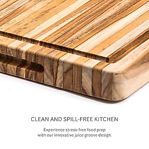 TeakHaus Edge Grain Carving Board w/ Hand Grip + Juice Canal (Rectangle) | 24" x 18" x 1.5"