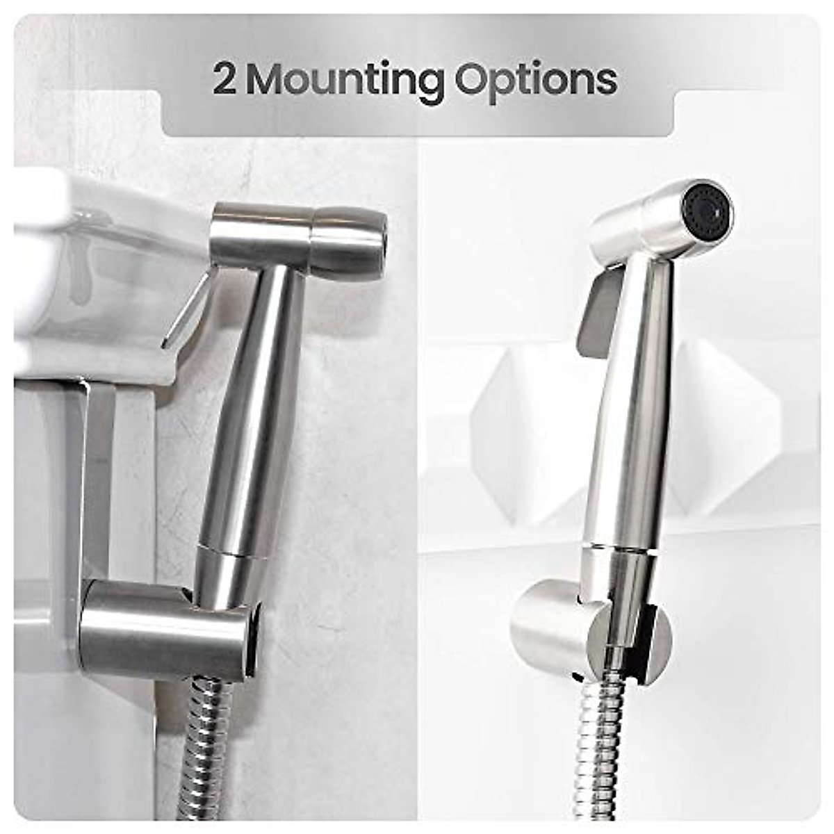 Easy-Install Cloth Diaper Sprayer for Toilets – Luxury Handheld Bidet Attachment – Multi-Use Toilet Faucet with Simple Pressure Control (Curved Sprayhead)