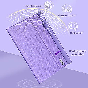 Harvopu for iPad Air 5th Generation Case with Keyboard - 7 Color Backlight Detachable Keyboard Tablet Cover with Pencil Holder for iPad Air 5th Gen 2022/iPad Air 4th Gen 2020 10.9, Purple