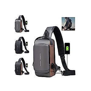 USB Charging Sport Sling Anti-theft Shoulder Bag, Anti Theft Sling Bag, Waterproof Shoulder Backpack, Sports Crossbody Bag