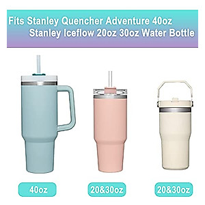 2 Pcs Protective Silicone Boot Sleeve Cover for Stanley Tumbler Quencher Adventure 40oz IceFlow 20oz 30oz, Anti-Slip Silicone Water Bottle Bottom Cover for Stanley Tumbler (Pinkwhite+Bluewhite)