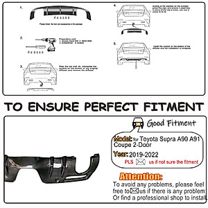MCARCAR KIT Carbon Fiber Rear Bumper Diffuser for Toyota Supra A90 A91 2019-2022 Coupe 2-Door Lower Bumper Lip Spoiler Valance Protector Factory Outlet