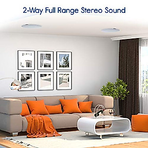 Pyle Pair 6.5” Bluetooth Universal Flush Mount in-Wall in-Ceiling 2-Way Speaker System Dual Polypropylene Cone & Polymer Tweeter Stereo Sound 300 Watts (PDICBT67), Black