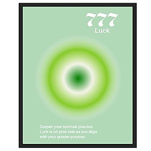 Angel Number 777 Art Print, Energy Aura Gradient Print, Spiritual Posters, Magical Spirit Guide, Divine Connection Wall Art - 8x10 in. LAMINATED - No Frame