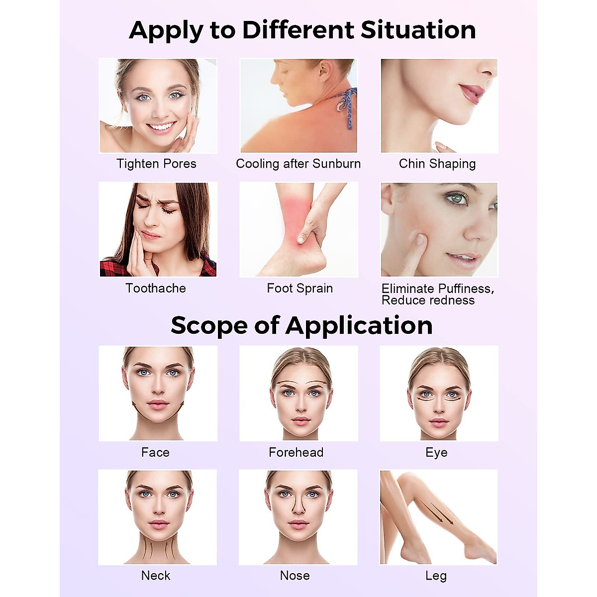 Ice Face Roller, Ice Roller and Spray for Face and Eye Puffiness Relief, Facial Ice Roller Ice Mold Reusable Beauty Ice Cube Ice Holder Skin Care Tool to Brighten & Tighten Skin, Shrink Pores(Purple)