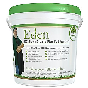 Eden 100% Organic Neem Cake, for Vegetable Gardening, Fruit Trees, Roses & Indoor or Outdoor Plants, OMRI Listed (5lbs)