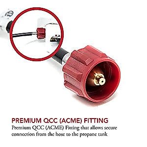 GasOne 50140-05 5 ft Tank Adapter 1lb to 20lb, Propane Hose fit for Weber/Coleman/Blackstone Grill, Buddy Heater, Smoker, Camping Stove