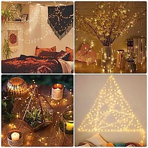 MUMUXI LED Fairy Lights Battery Operated String Lights [20 Pack], 7.2ft 20 Mini LED Lights Battery Powered White Twinkle Lights | Waterproof Copper Wire Lights Firefly Lights Mason Jars, Warm White