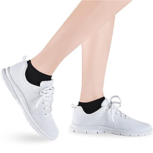 Cozi Foot 10 Pairs Women Ankle Socks Athletic Soft Low Cut Socks (Shoe Size: 5-8, C02-Black)