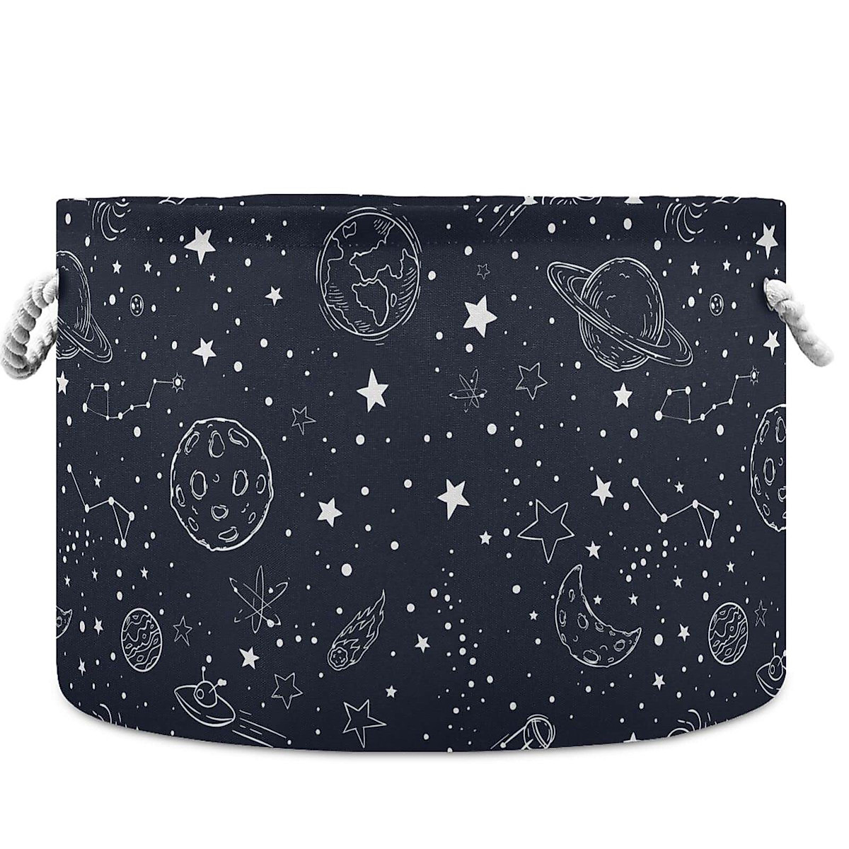 visesunny Night Sky Star Moon Space Planet Laundry Baskets Fabric Storage Bin Storage Box Collapsible Storage Basket Toy Clothes Shelves Basket for Bathroom,Bedroom,Nursery,Closet,Office
