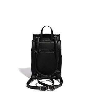 Pixie Mood Women's Soft Vegan Leather Multipurpose Mini Backpack with Adjustable Straps (Black)