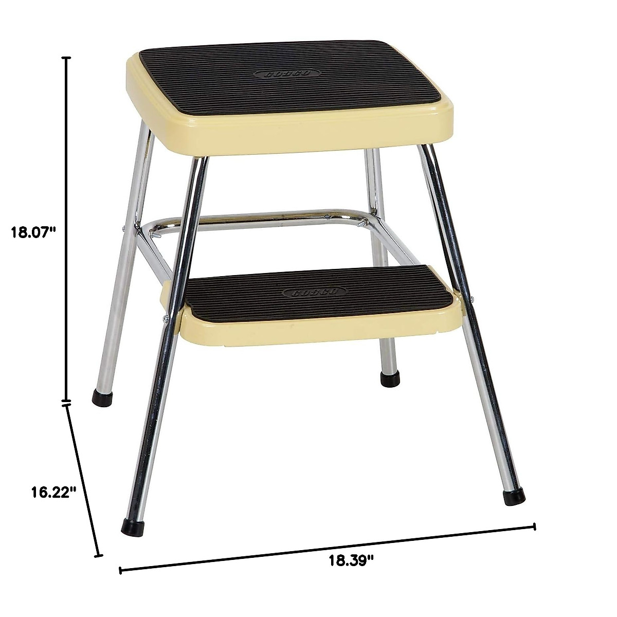 COSCO 11330CBY1E Stylaire Retro Two (Yellow, one Pack) Step Stool,