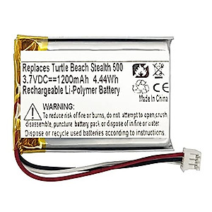 MPF Products 1200mAh Extended FT603048P Battery Replacement Compatible with Turtle Beach Ear Force Stealth 400, Stealth 420X, Stealth 450, Stealth 500, Stealth 600 Wireless Gaming Headsets