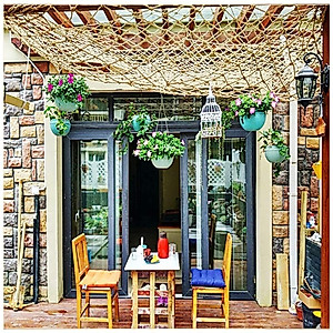 RZM Rope Net Wall Decor, Playground Climbing Net Kids Safety Net Treehouse Fence Net Birds Protective Net Children Swing Heavy Duty Hemp Cargo Cover Hammock Nets Child Safety Netting for Balcony