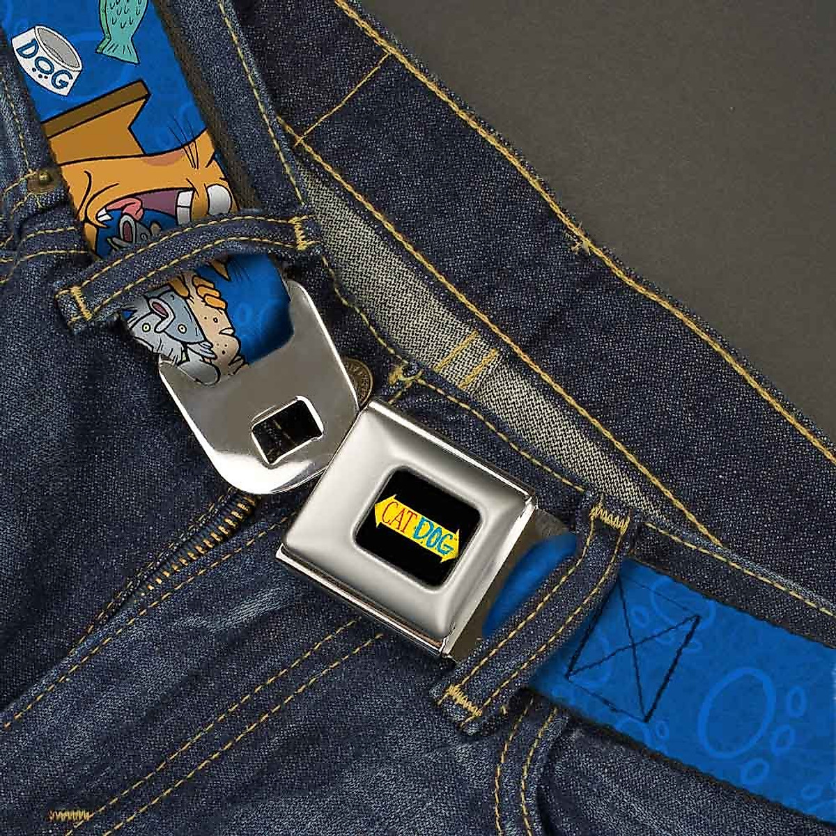 Nickelodeon mens Buckle-down Seatbelt Catdog Wct003 Belt, Multicolor, 1.5 Wide - 24-38 Inches in Length US