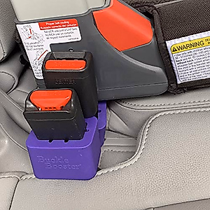 BPA Free Seat Belt Buckle Booster (2-Pack) - Raises Your Seat Belts for Easy Access - Makes Buried Seat Belt Receptacles Stand Upright for No-Hassle Buckling - Free Sticker Set Gift