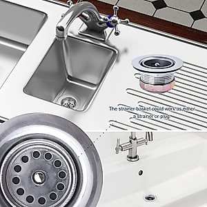 VARNAHOME Junior Duo Bar/Pre Sink Stainless Steel Strainer Assembly W/Basket Strainer