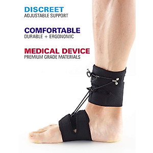 Neo-G Drop Foot Daily Support & Relief – Helps with Drop Foot, Nerve Injury, Foot Position, Relieve Pressure, Ankle & Foot Orthosis – Class 1 Medical Device - L - Black