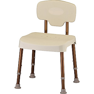 NOVA Medical Products Bariatric Shower and Bath Chair with Back, Heavy Duty 500 lb. Weight Capacity, White, 1 Count (Pack of 1)