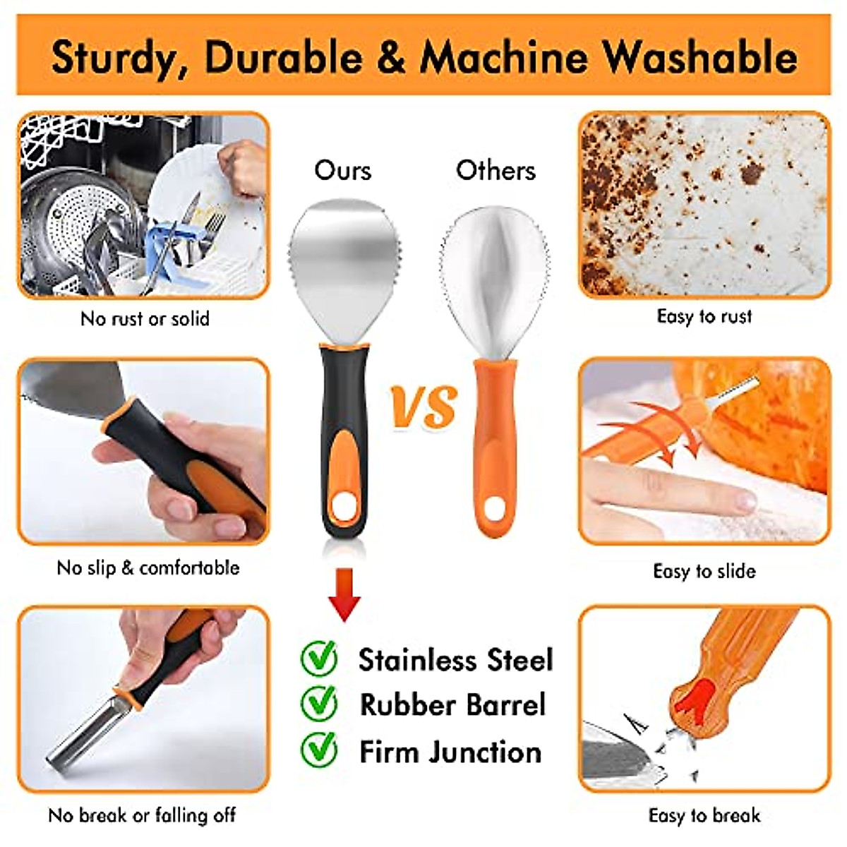 25 PCS Halloween Pumpkin Carving Kit, Shuttle Art 15 PCS Professional Premium Quality Stainless Steel Pumpkin Carving Tools with 10 Pumpkin Stencils Carrying Case for Kids Adults Sculpting and Carving