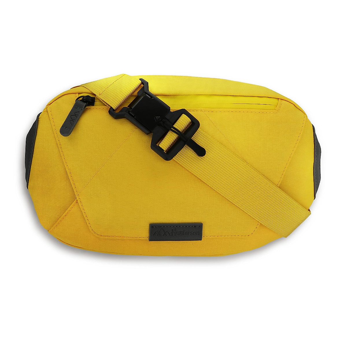 Hunterson Sling Bag for men and women, trendy crossbody bag to travel or as festival bag, multifunctional and spacious, water resistant bag, yellow