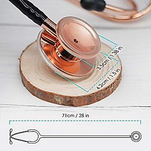 Clairre Rose Gold Stethoscope Gift for Nurses, Doctors and Medical Students, Dual Head for Home Health Use Nurses Week Gift