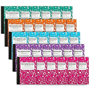 Mini Composition Notebook, Cute 30 Pack 5 Pastel Colors Narrow Ruled Mini Composition Books Bulk by Feela, Small Pocket Marble Journal Notebooks for Kids Students College, Pocket Size 4.5 x 3.25 in