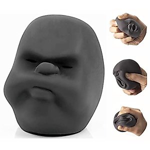 Squishy Fidget Sensory Stress Human face Toys for Adults Teens Kids,Decompression Anxiety Relief Toy,Funny Gift for Birthday,Christmas,Stocking Stuffer Gift (Provocation, Black)