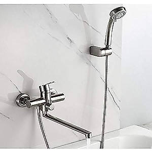 Kitchen Taps Bath Shower Faucets Set Bathtub Faucet Water Mixer Crane Tap With Hand Shower Stainless Steel Bathroom Faucets