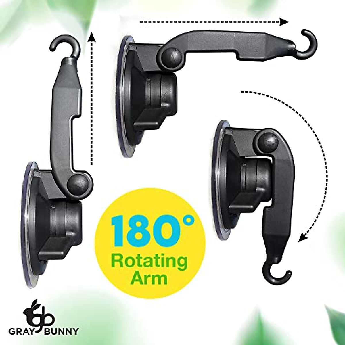 Gray Bunny Hummingbird Feeder Window Mount Suction Cup, 2-Pack, Window Bird Feeder Hanger for Small Hummingbird Feeders