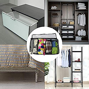 Cosaving Under Bed Storage Bag, Underbed Clothes Storage Organizer, Shoe Storage Container Durable with Adjustable Dividers, Clear Window, Zippers, Handle for Blankets Dorm Closet, Grey